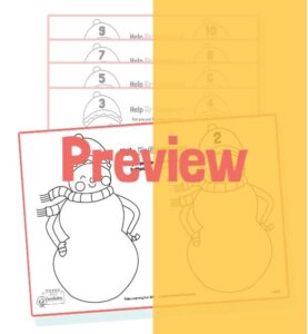 Snowman Counting Activity - X2 Per Page - Colouring Version | Mrs Mactivity