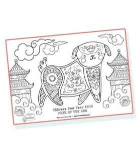 Chinese New Year Dog Mindfulness Colouring | Mrs Mactivity