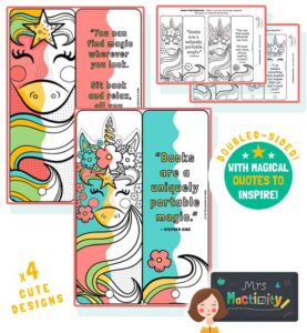 Unicorn Inspirational Bookmarks | Mrs Mactivity