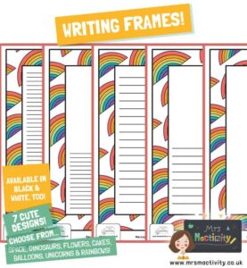 Rainbow Writing Frames | Mrs Mactivity