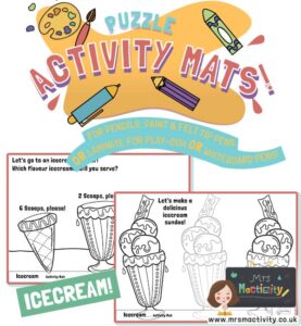 Ice Cream Activity Mats | Mrs Mactivity