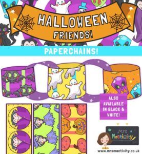 Halloween Paper Chains - Black And White | Mrs Mactivity