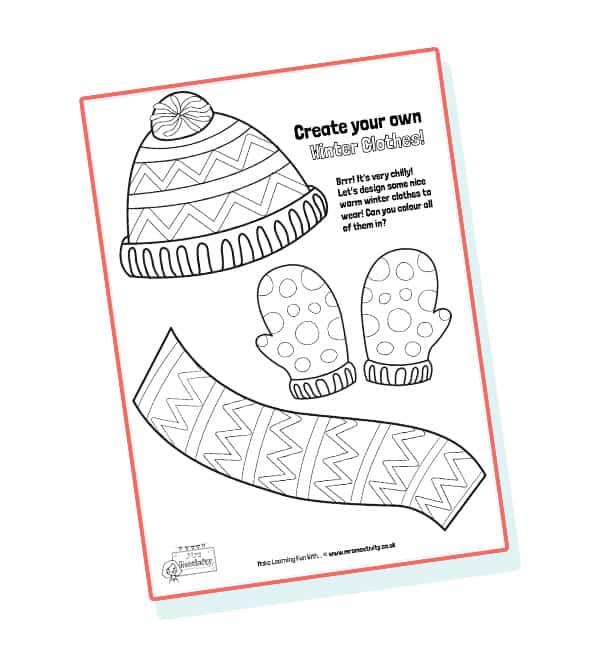 Winter Clothes Colouring Winter Clothing Resources
