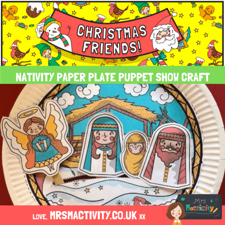 Nativity Paper Plate Puppet Show Craft - Colour | Mrs Mactivity