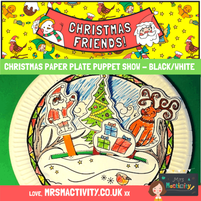 Christmas Paper Plate Puppet Show Craft | Mrs Mactivity