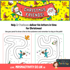 Christmas Pencil Control Maze | Mrs Mactivity