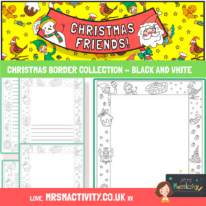 Christmas Border Collection - Black And White | Mrs Mactivity