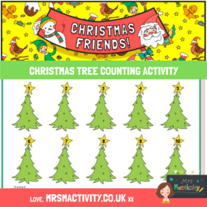 Christmas Tree Counting Activity (10 Per Page) Colour | Mrs Mactivity