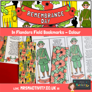 In Flanders Fields Poem Bookmarks | Remembrance Day Activities KS1 & KS2
