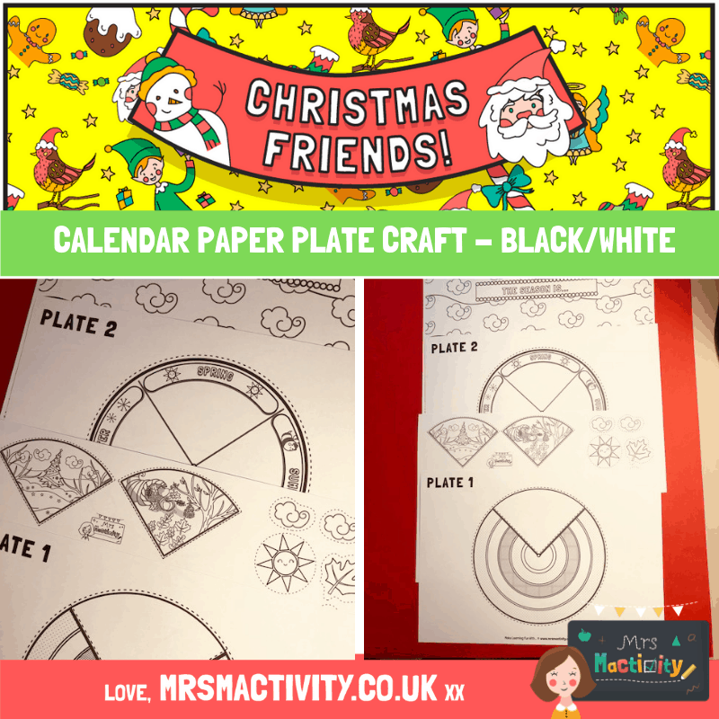Children's Calendar Paper Plate Craft - Black And White | Mrs Mactivity