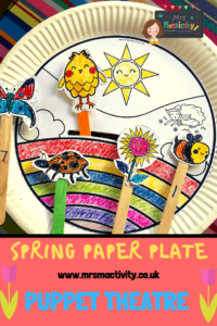 Spring Paper Plate Puppet Theatre | Mrs Mactivity