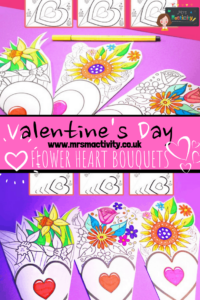 Valentine's Day Flower Heart Paper Craft Bundle | Mrs Mactivity