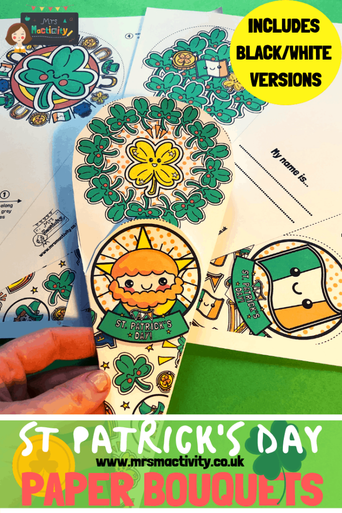 St Patrick's Day Paper Bouquet Craft | Mrs Mactivity