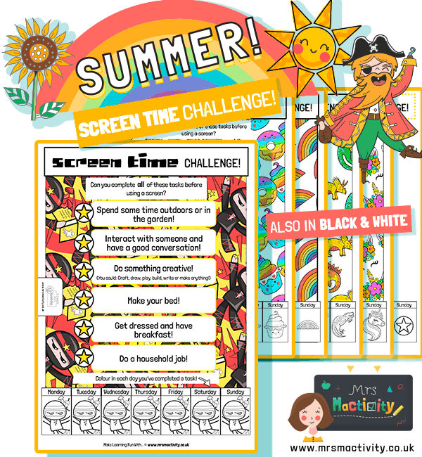 Screen Time Challenge Chart | Mrs Mactivity