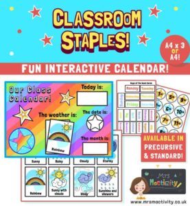 Rainbow Calendar And Weather Chart | Mrs Mactivity