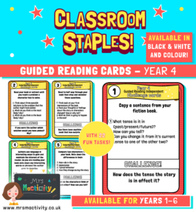 Year 4 Guided Reading Challenge Task Cards | Mrs Mactivity