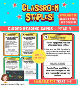 Year 3 Guided Reading Challenge Task Cards | Mrs Mactivity