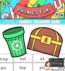 Phase 2 Phonics Buried Treasure Game | Mrs Mactivity