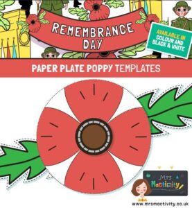 Remembrance Day Paper Plate Poppy Template | Mrs Mactivity