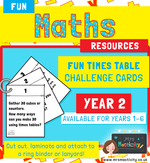 Year 2 Times Table Challenge Cards Primary Teaching Resources