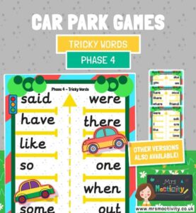 Phase 4 Tricky Words Car Park Game | Phase 4 Phonics Resources