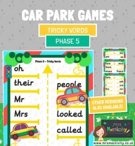 Phase 5 Tricky Words Car Park Game | Mrs Mactivity