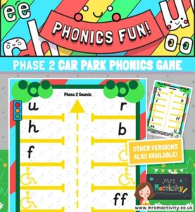 Phase 2 Car Park Phonics Game | Mrs Mactivity