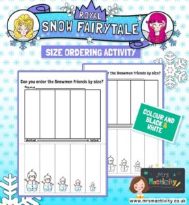 Snowman Size Ordering Activity | Mrs Mactivity
