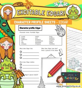 Excitable Edgar Character Description Template | Mrs Mactivity