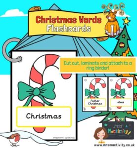 Candy Cane Christmas Word Flashcard | EYFS & KS1 Vocabulary