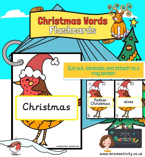 Robin Christmas Word Flashcards | EYFS & KS1 Winter Vocabulary