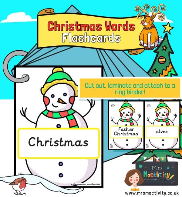 Christmas Words On Snowmen | Mrs Mactivity