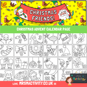 Advent Calendar Colouring Page | Christmas Countdown Activity For Kids