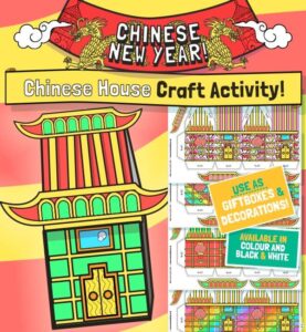 Chinese New Year House Craft Template | Mrs Mactivity