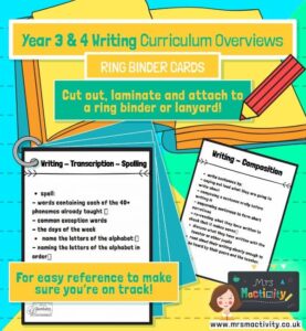 Year 3 And 4 Writing Curriculum Overviews | Mrs Mactivity