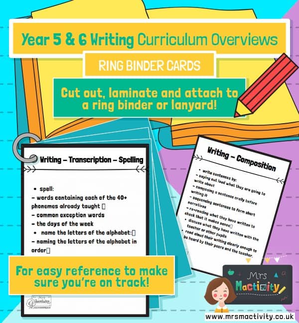 Year 5 And 6 Writing Curriculum Overviews | Mrs Mactivity