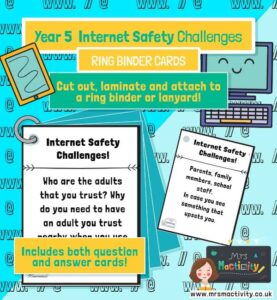 Year 5 Internet Safety Challenge Cards | Mrs Mactivity
