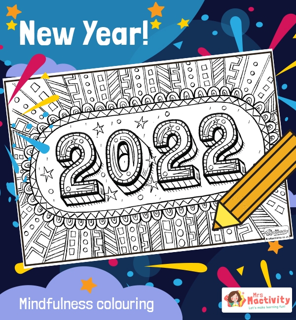 New Year Mindfulness Colouring Page | New Year Resources EYFS KS1