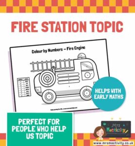 Fire Engine - Colour By Number | Mrs Mactivity
