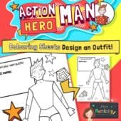 Action Hero Man Colouring