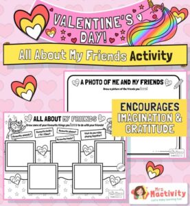 Valentine's Day All About My Friends Activity Sheet | Valentine's Day ...