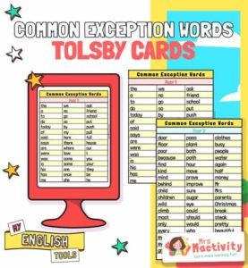 Year 1 Common Exception Words Worksheets And Activities | CEW Resources
