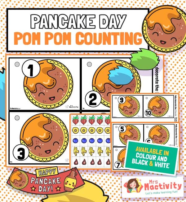 Pancake Day Pom Pom Counting Activity | Mrs Mactivity