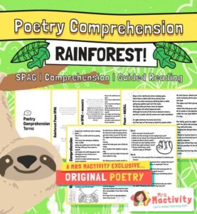 Original Rainforest Poetry Comprehension And Guided Reading Activity ...