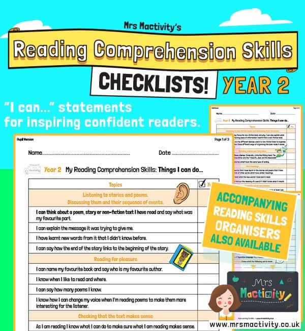 Year 2 Reading Comprehension Skills Assessment Checklist Primary 