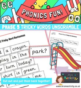 Phase 5 Tricky Words Sentence Unscramble | Mrs Mactivity