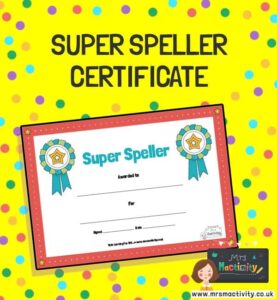 Super Speller Certificate | Mrs Mactivity