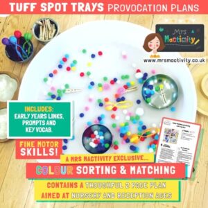 Tuff Spot Tray Colour Sorting Enhanced Provision Plan | EYFS Activity