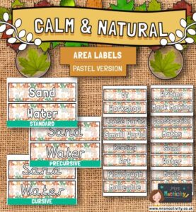 Calm And Natural Classroom Area Labels - Pastel | Hessian Style ...
