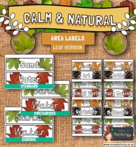 Calm And Natural Classroom Area Labels - Leaves | Hessian Style ...